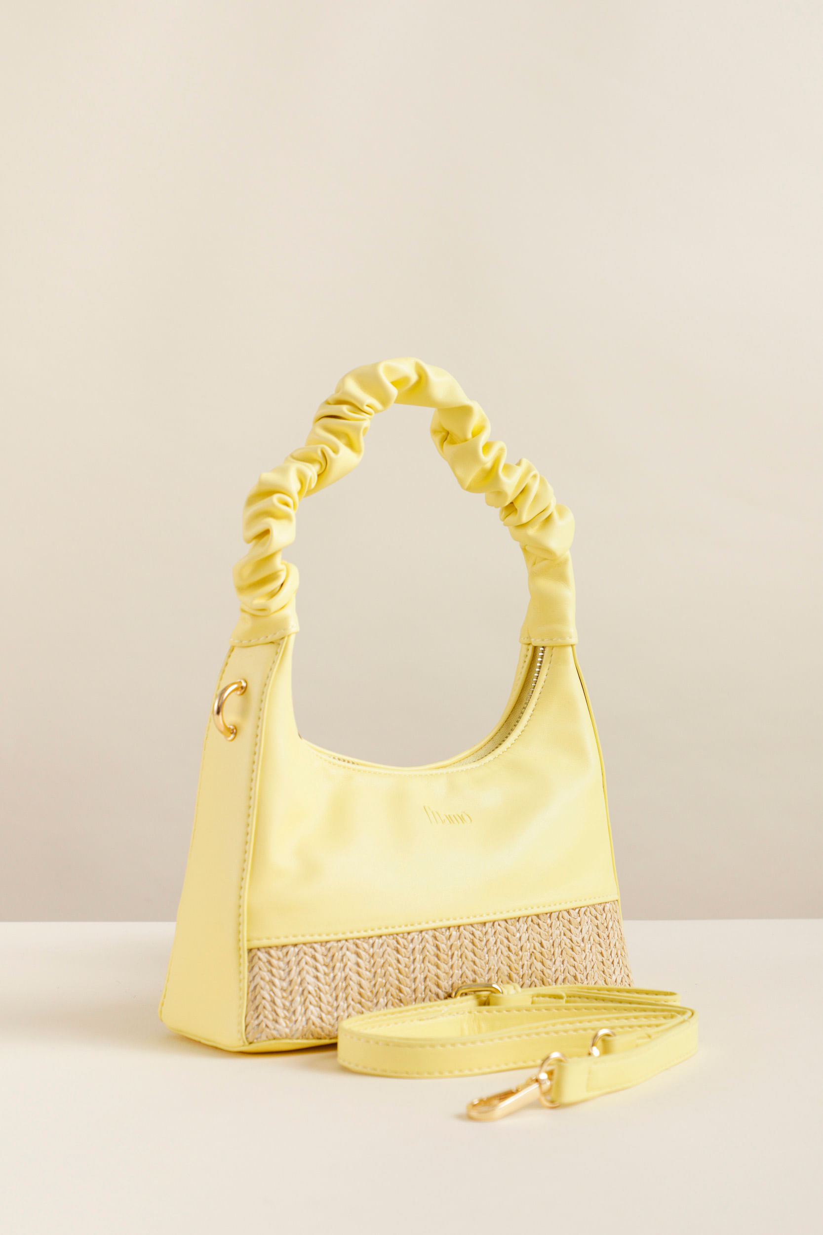 Bolsa Mini Tote Detalhe Ráfia Amarelo - Mamô