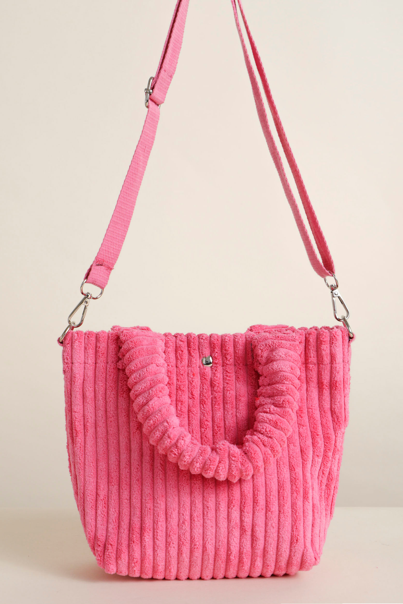 Bolsa Mini Veludo Canelado Pink - Mamô